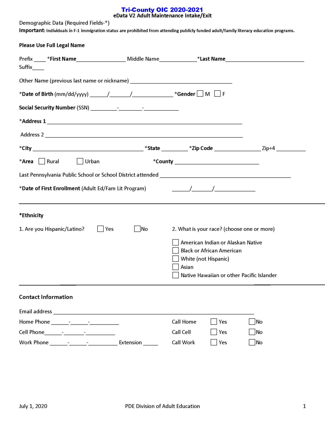 Resources – OIC – Tri-County